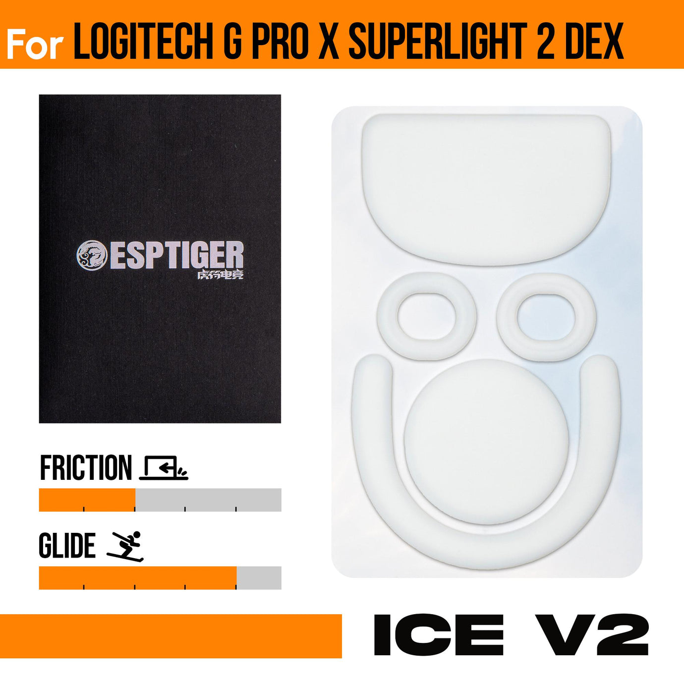 ICE V2 Mouse Skates For Logitech G-PRO X SUPERLIGHT 2 DEX – EspTiger